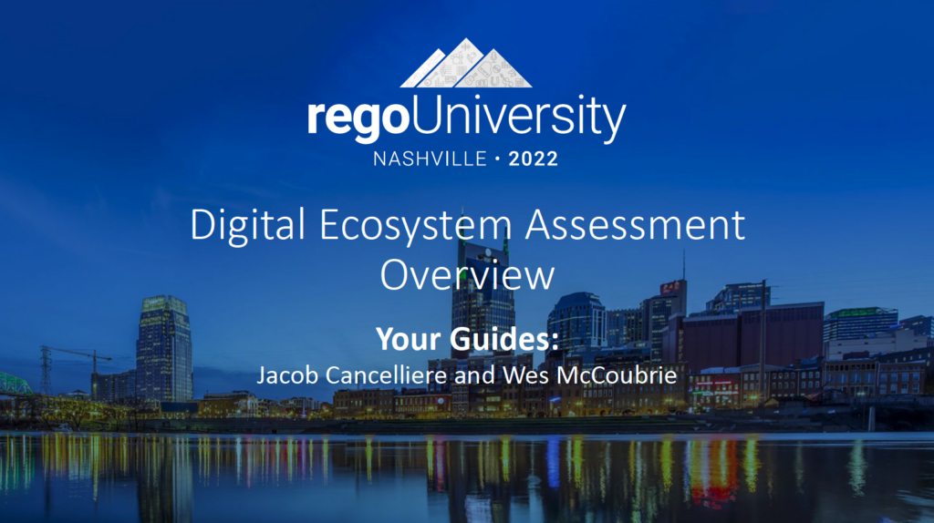 Digital Ecosystem Assessment - RegoU 2022 - RegoXchange