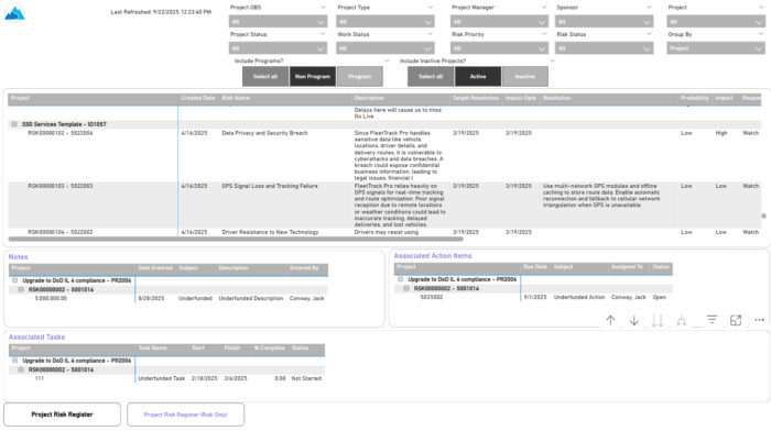 Project Risk Register - Power BI - RegoXchange